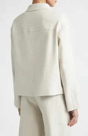 Max Mara Dattero Stretch Flax And Cotton Jacket - Ivory