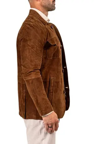 MACEOO Slim Fit Lambskin Suede Jacket