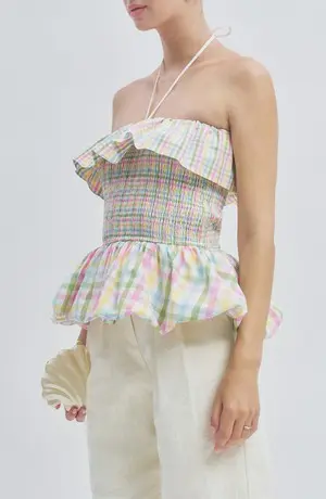 MAUDE CLUB Goldie Halter Top