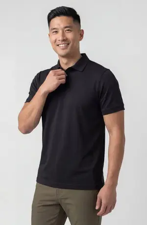 JACK ARCHER Clubhouse Pique Polo True Black
