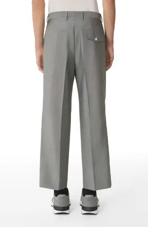 LANVIN Straight-leg Mohair Wool Pants - Gray