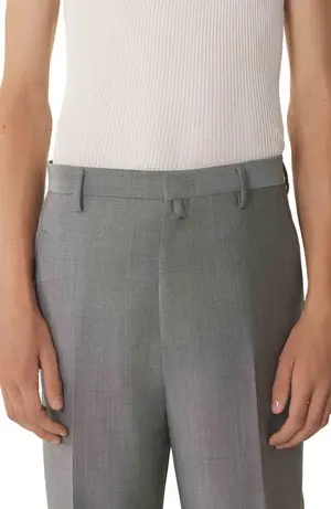 LANVIN Straight-leg Mohair Wool Pants - Gray