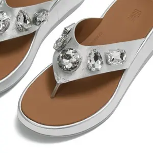 Fitflop F-mode Ultra Toe-post Sandal - Silver