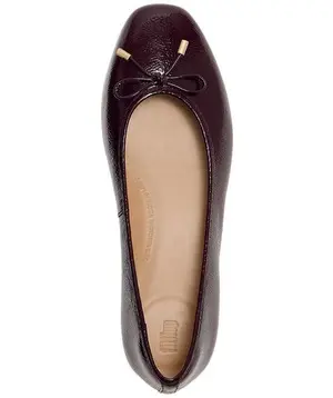 Fitflop Delicato Bow Patent Leather Ballerinas - Cherry