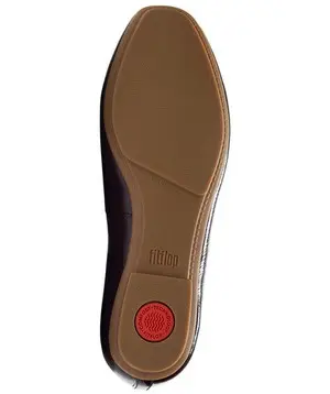 Fitflop Delicato Bow Patent Leather Ballerinas - Cherry