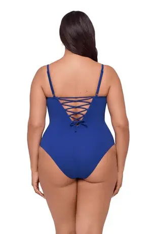 S3 APPAREL Corset Underwire One-piece Swimsuit - Indigo