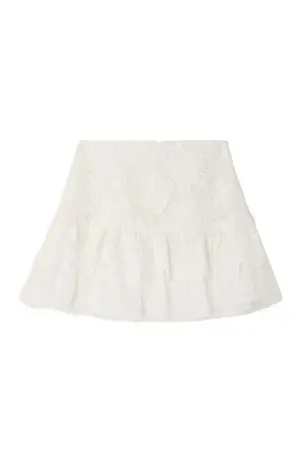 Sandro Short Flared Guipure Skirt
