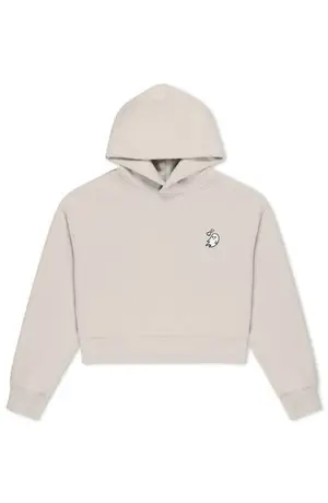 DALIX Heartly Ghost Midweight Fleece Relaxed Cropped Hoodie