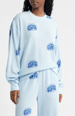 THE MAYFAIR GROUP Waffle Knit Fleece Graphic Sweatshirt