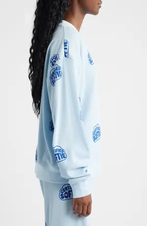 THE MAYFAIR GROUP Waffle Knit Fleece Graphic Sweatshirt