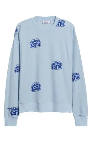 THE MAYFAIR GROUP Waffle Knit Fleece Graphic Sweatshirt