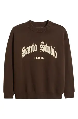 SANTO STUDIO University Graphic Knit Sweater