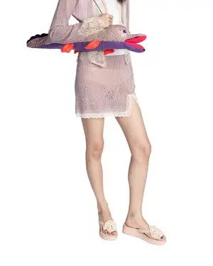 Anna Sui Lingerie Lace Knit Mini Skirt - Blush