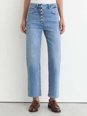REISS Lana Straight-leg Cropped Jeans - Light Blue