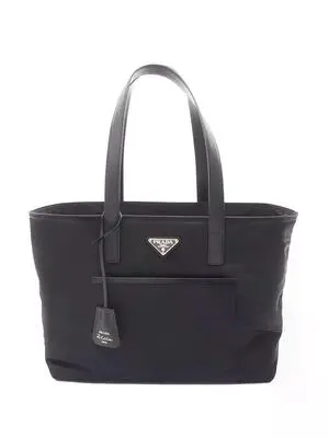 Prada Saffiano Trimmed Re-nylon Re-edition 1978 Tote Bag - Black