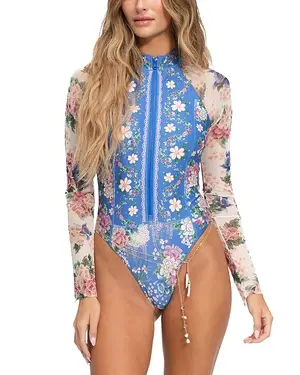 Agua Bendita Monti Ivy Long-sleeve Swimsuit - Multi