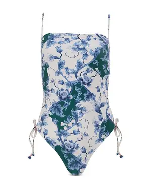 Agua Bendita Posh Ivy Lace Up One Piece - Multi