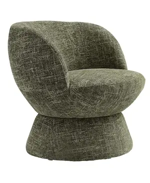 MODWAY Vesta Chenille Fabric Upholstered Swivel Chair - Basil