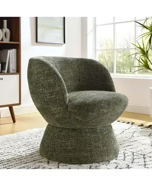 MODWAY Vesta Chenille Fabric Upholstered Swivel Chair