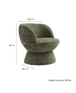 MODWAY Vesta Chenille Fabric Upholstered Swivel Chair