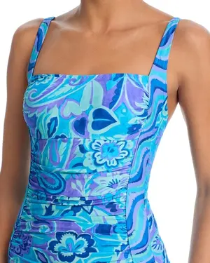Johnny Was Floral Printed Ruched One-piece Swimsuit - Mulla