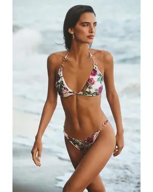 L'Agence Chain Trim Bikini Bottom - Multi
