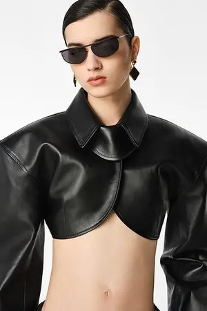 Revolve Agnes Cropped Leather Jacket
