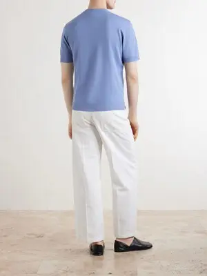 Altea Cotton-piqué T-shirt - Blue