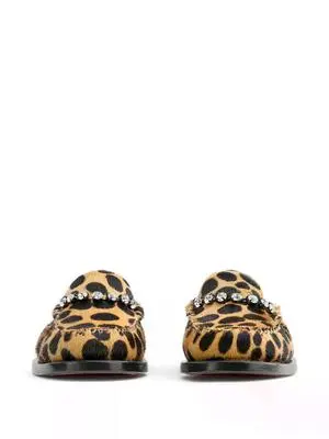 FORTE_FORTE Leather Jewelled Loafers - Neutrals