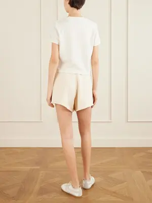Suzie Kondi Carpi Cotton-blend Terry T-shirt - Neutrals
