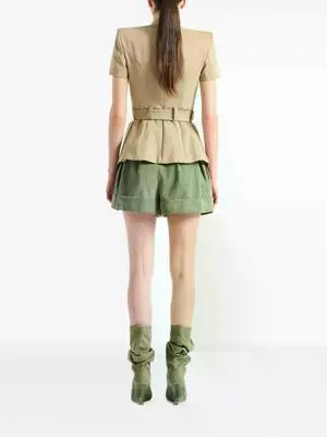 Balmain Anthem Belted Gabardine Jacket - Neutrals