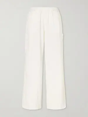 LA LIGNE Crinkled-satin Wide-leg Cargo Trousers