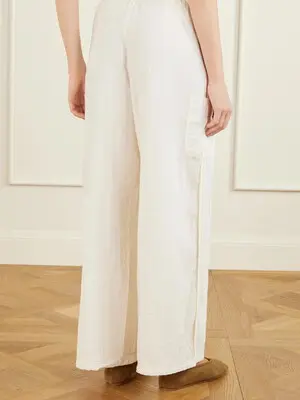 LA LIGNE Crinkled-satin Wide-leg Cargo Trousers