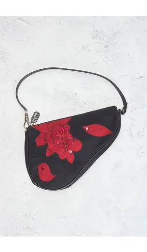 Undefined Dior Satin Embroidered Limited Edition Mini Saddle Bag