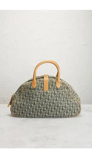 Dior Vintage Diorissimo Double Saddle Bowler Bag - Beige