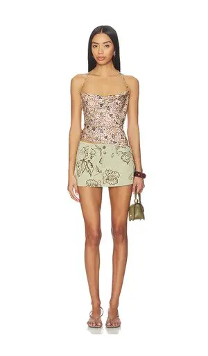 JULIET JOHNSTONE Satin Cowl Neck Halter Top