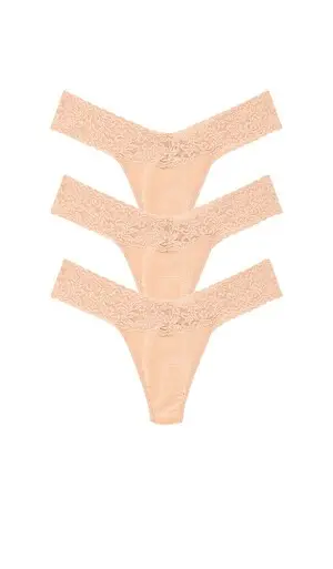 Hanky Panky Multipacks Supima Cotton Low Thong 3 Packs In Nude - Chai