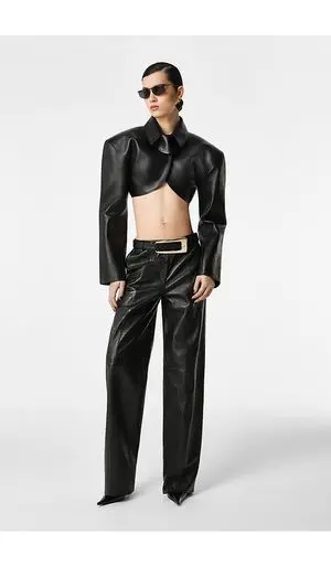 REVOLVE LOS ANGELES Agnes Cropped Leather Jacket