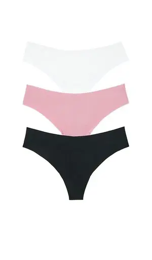 Commando Butter Thong 3-pack In Black,pink - Multi