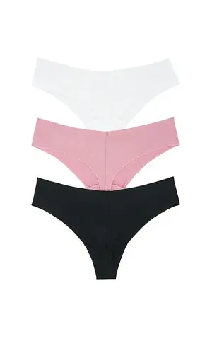 Commando Butter Thong 3-pack In Black,pink