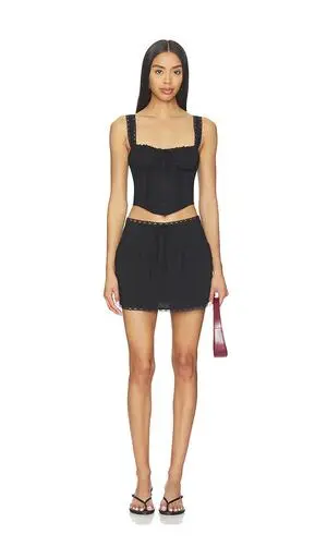 MORE TO COME Elaine Corset Top - Black