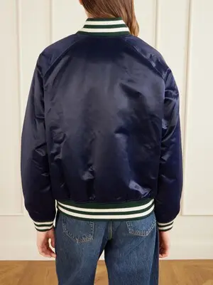 Aimé Leon Dore Logo-embroidered Satin Varsity Jacket