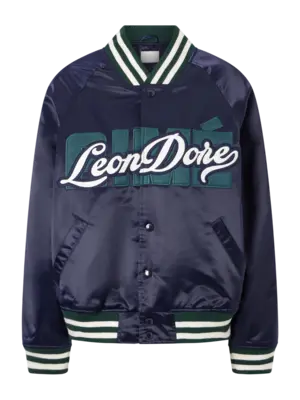 Aimé Leon Dore Logo-embroidered Satin Varsity Jacket - Blue