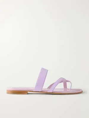 Manolo Blahnik Susa Leather Sandals - Purple
