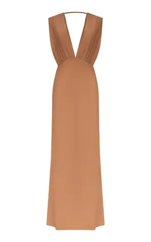 TEMILY Hera Crepe Gown - Neutral