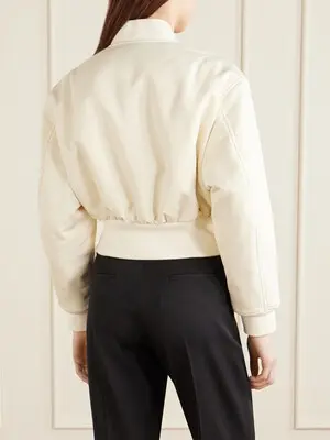 Balenciaga Cropped Shell Bomber Jacket - Neutrals
