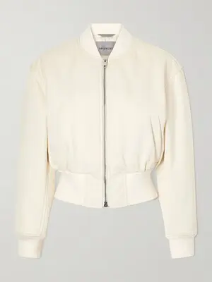 Balenciaga Cropped Shell Bomber Jacket - Neutrals