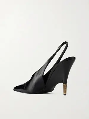 Khaite Bella Leather Slingback Pumps - Black