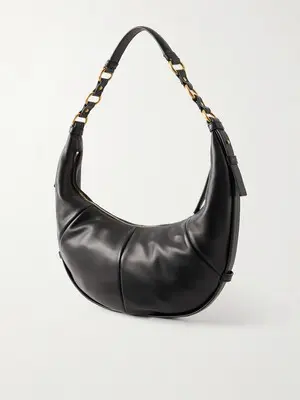 Saint Laurent Saharienne Leather Shoulder Bag - Black