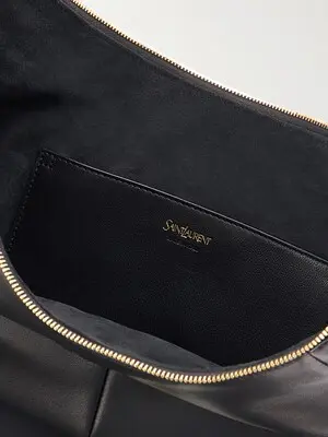 Saint Laurent Saharienne Leather Shoulder Bag - Black